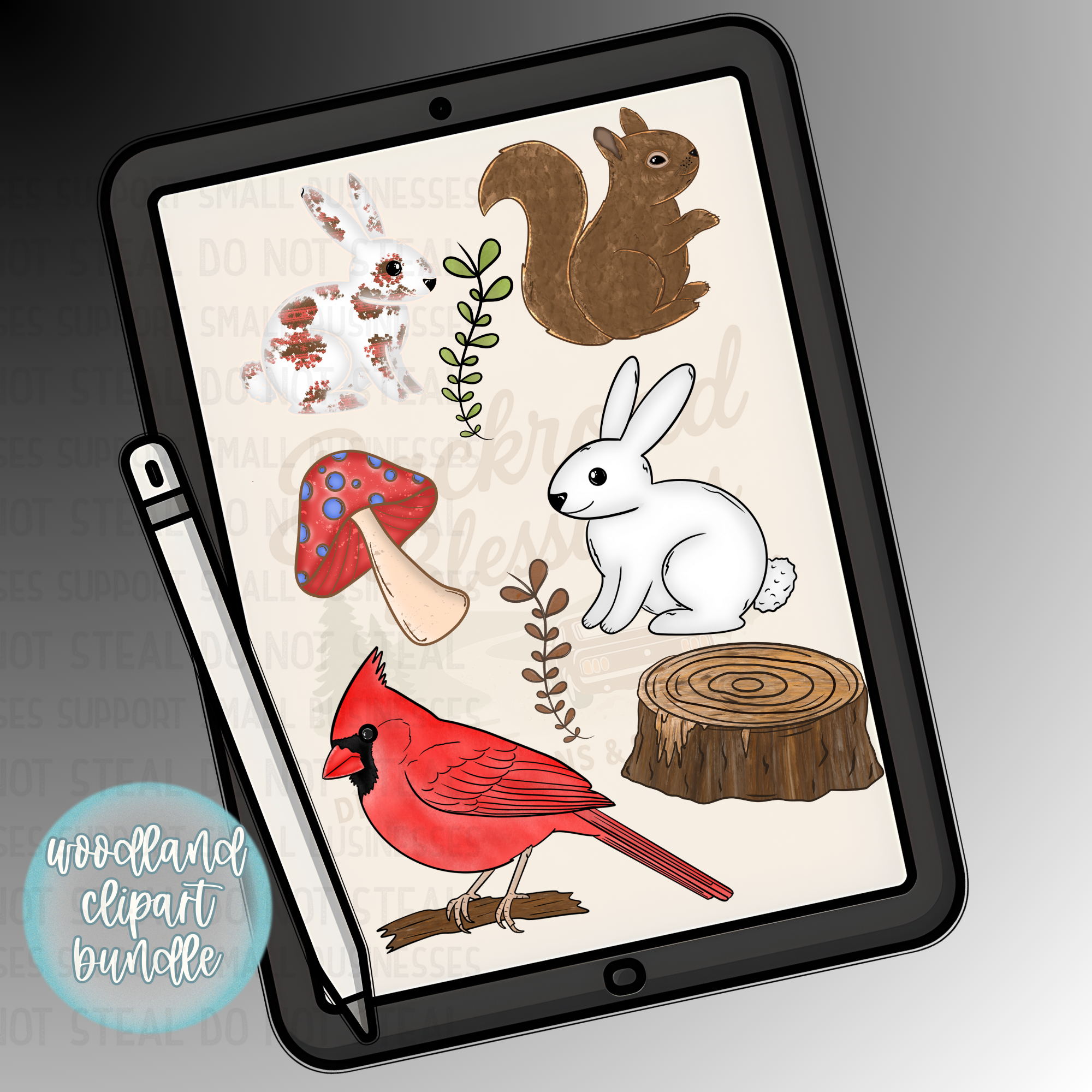 Woodland Animals Clip Art Bundle PNG – Forest Creatures, Bunny ...